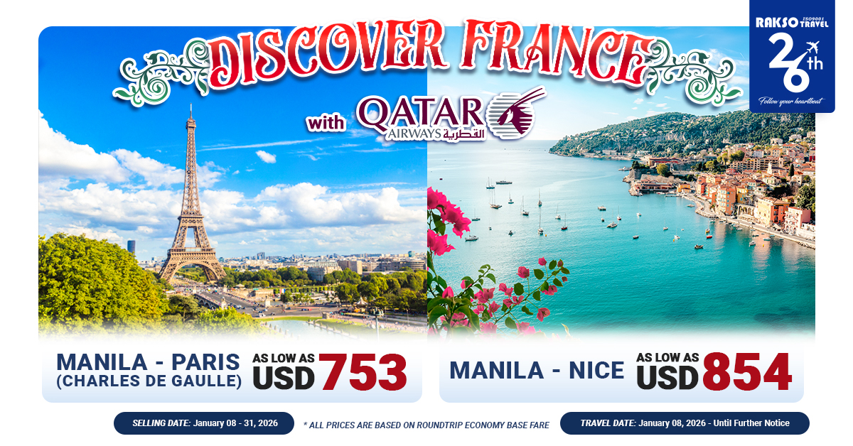 Rakso Travel - ️ Discover France with Qatar Airways!